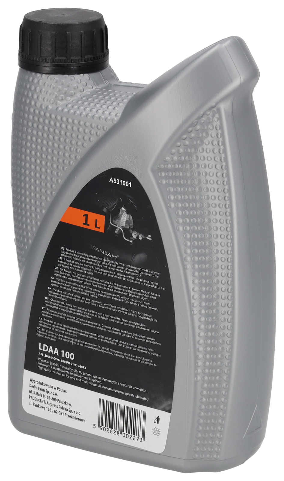 Olej do kompresorów, sprężarek 100 LDAA, 1L PANSAM A531001 | Narzędzia24na7.pl
